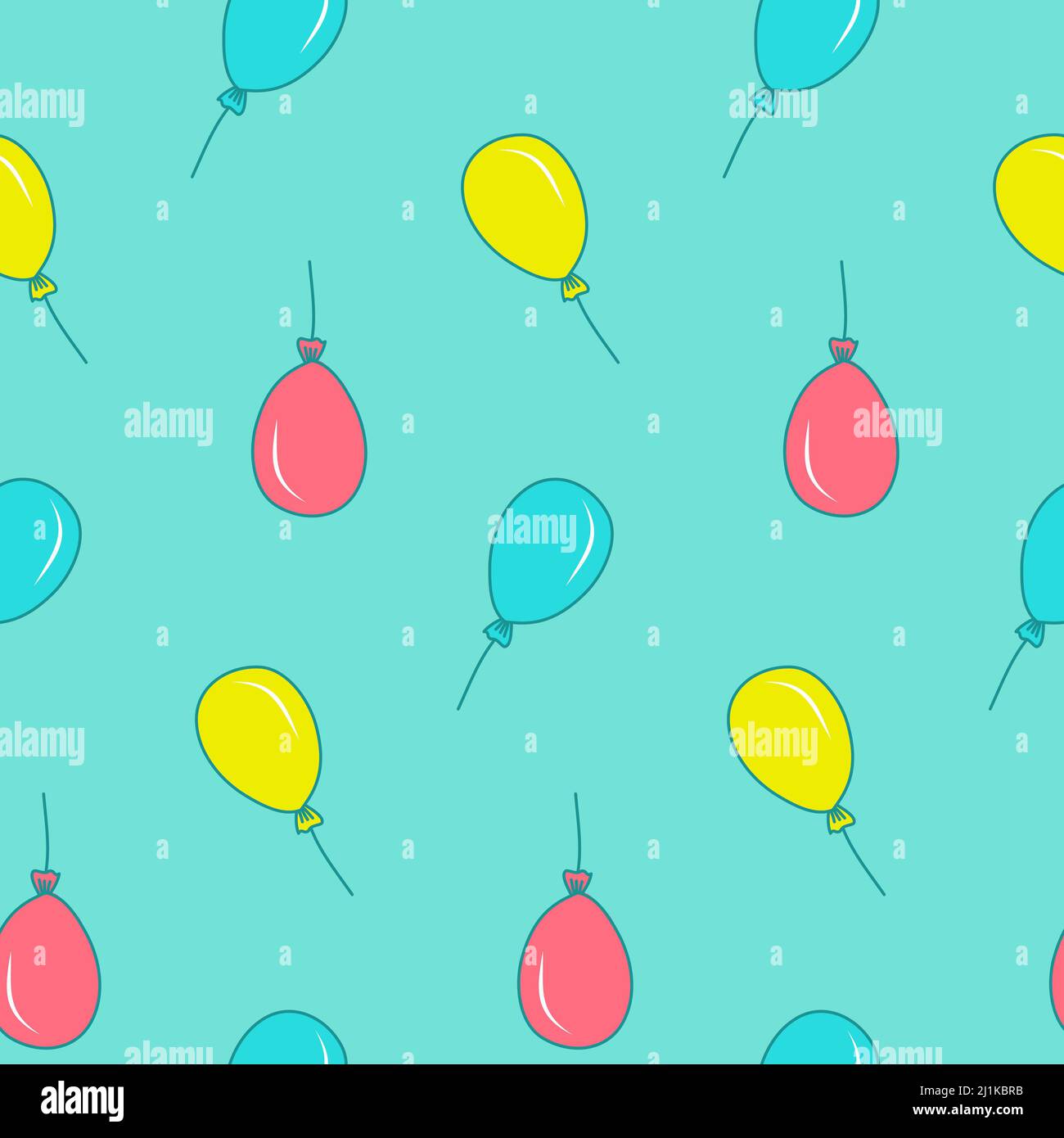 Balloon party seamless pattern, delicate pastel color pink blue ...