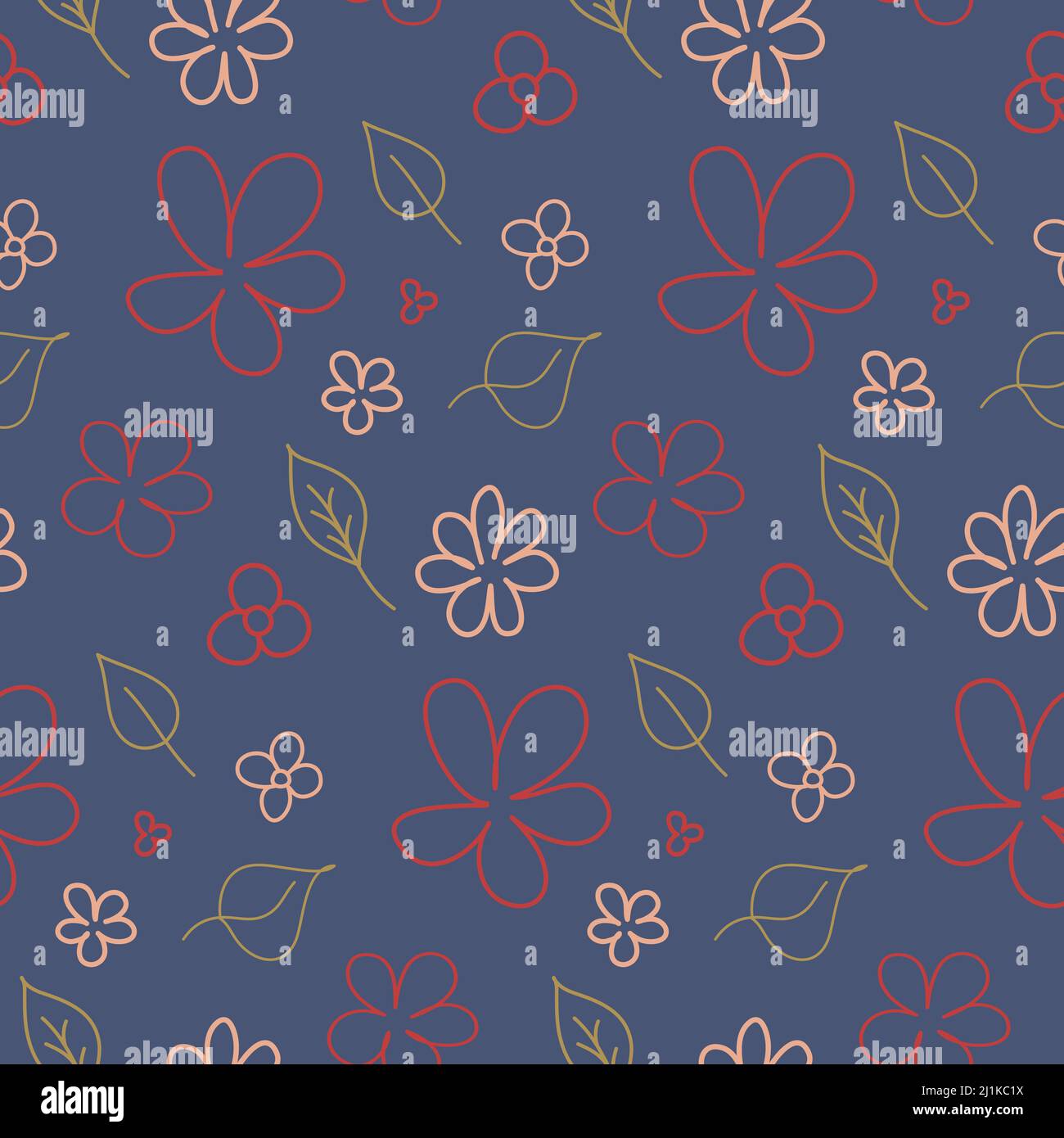 Simple flower seamless pattern on dark background wallpaper wrapping ...