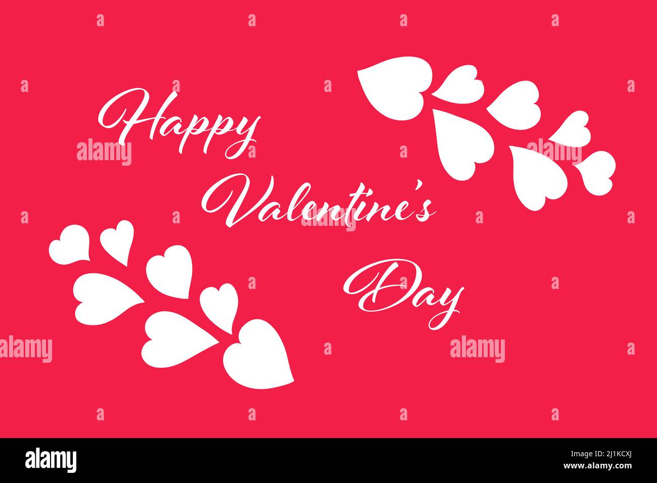 Happy Valentines Day greeting card, rich pink magenta color ...