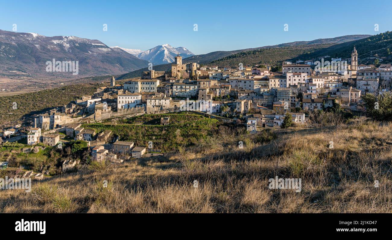 The beautiful village of Capestrano in spring season, Province of L ...