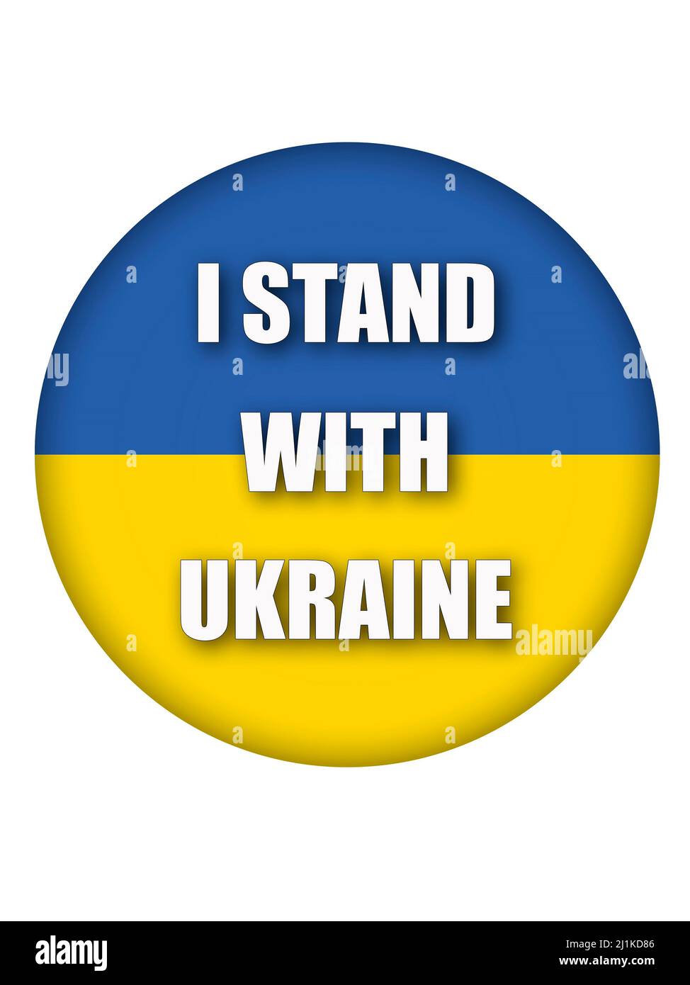 round button with Ukrainian flag and messge I Stand with Ukraine on ...