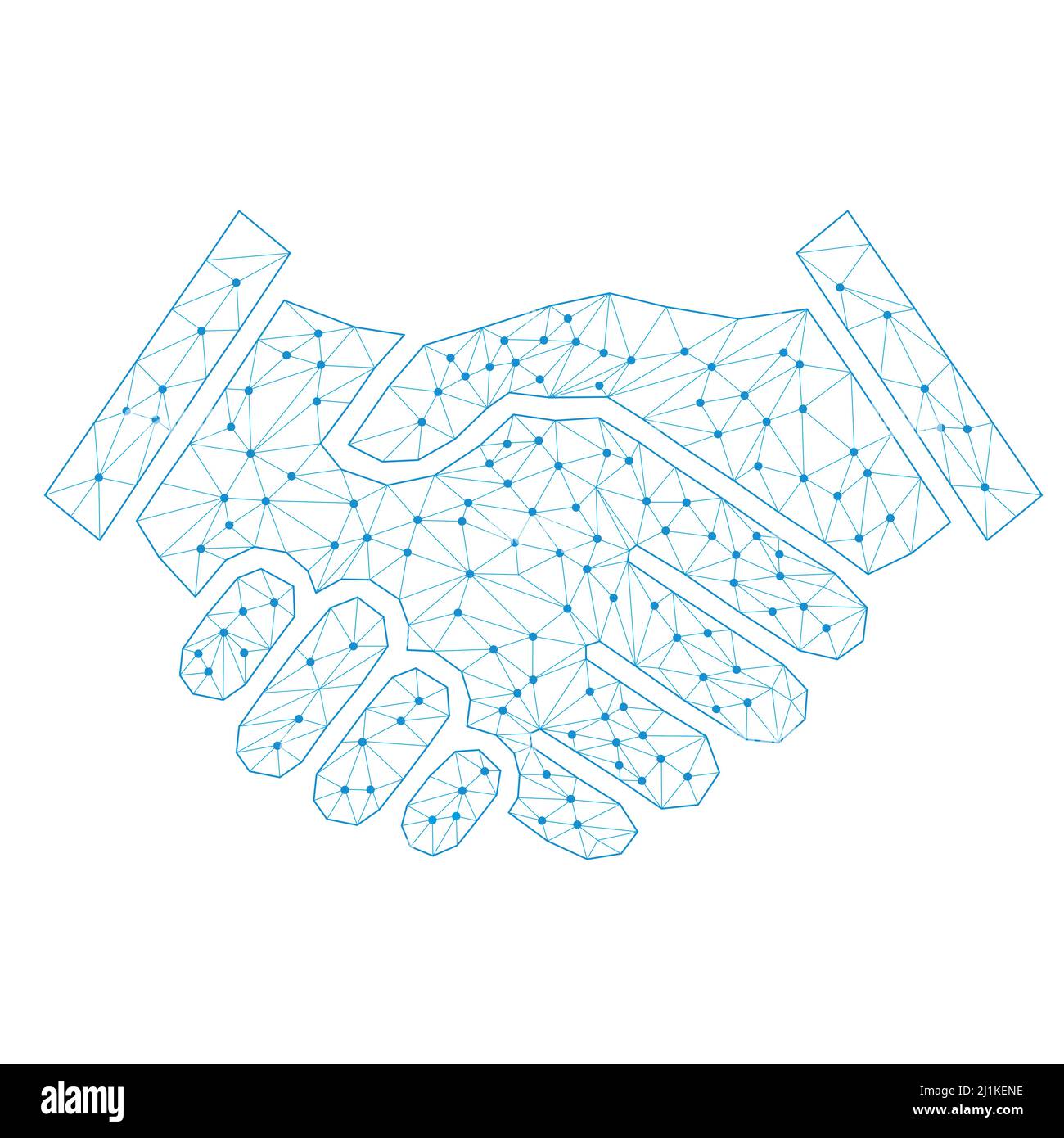 Handshake with polygonal shapes. Business agreement concept. Contract ...