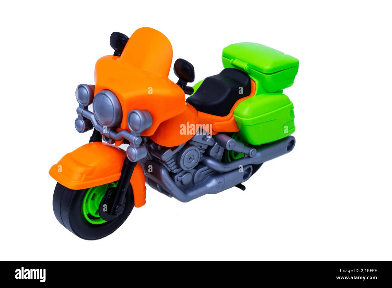 Children's plastic toy motorcycle on white background Stock Photo - Alamy