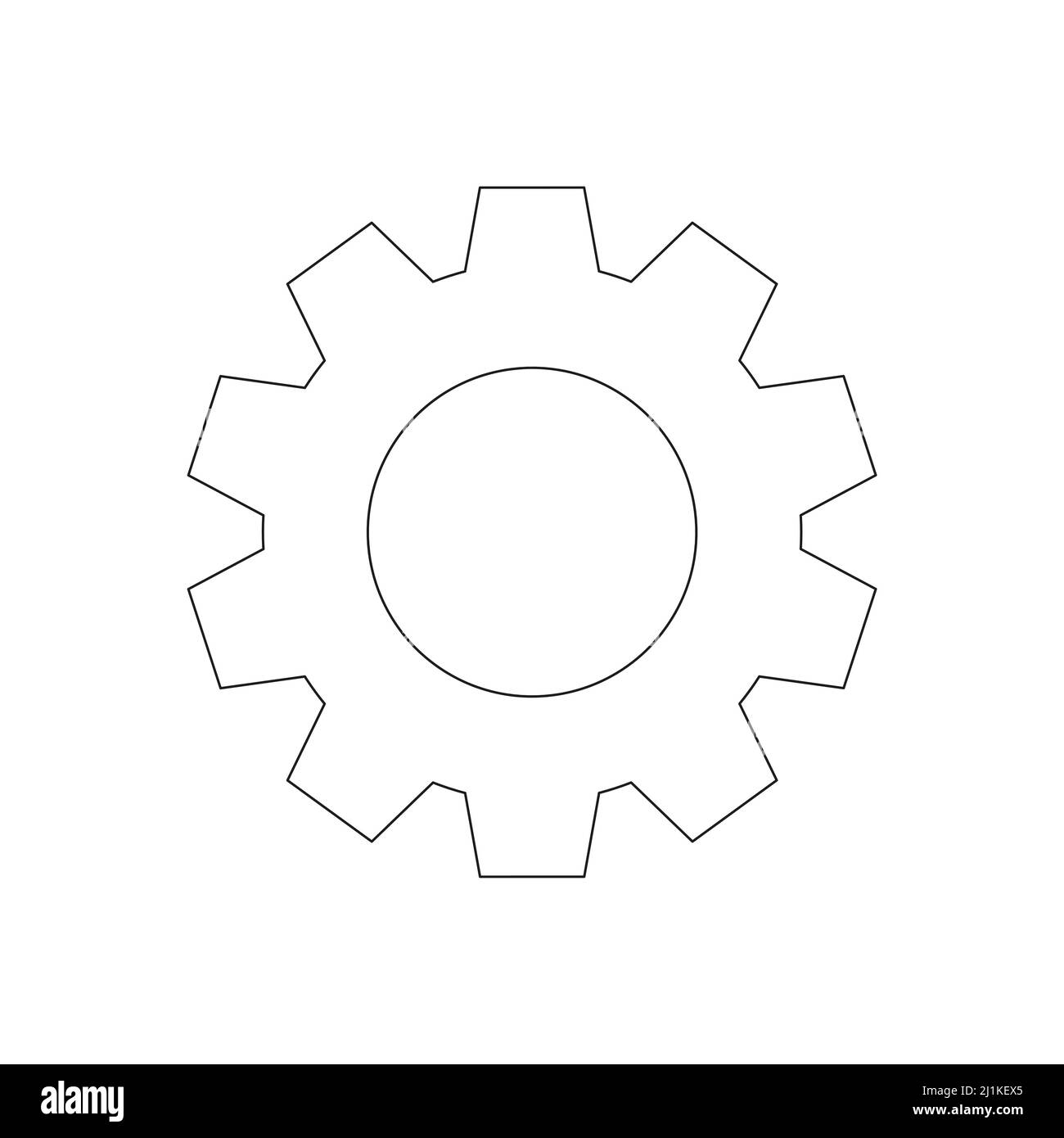 Gears icon. Cogwheel black symbol. Vector isolated on white background ...