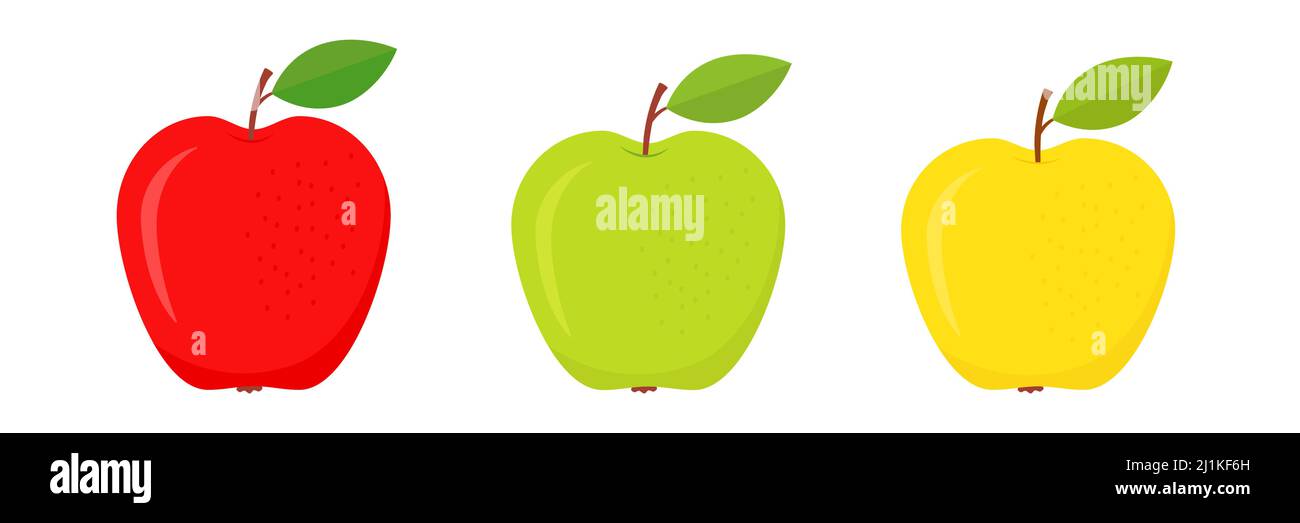 Set of red, green and yellow apples. Fresh color fruits collection Stock Vector Image & Art - Alamy