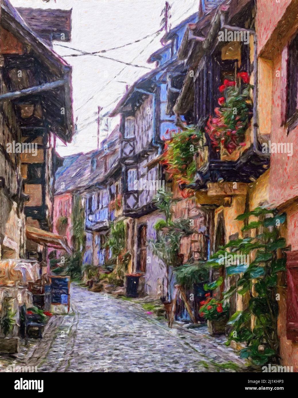 Colorful painting modern artistic artwork, drawing in oil European ...