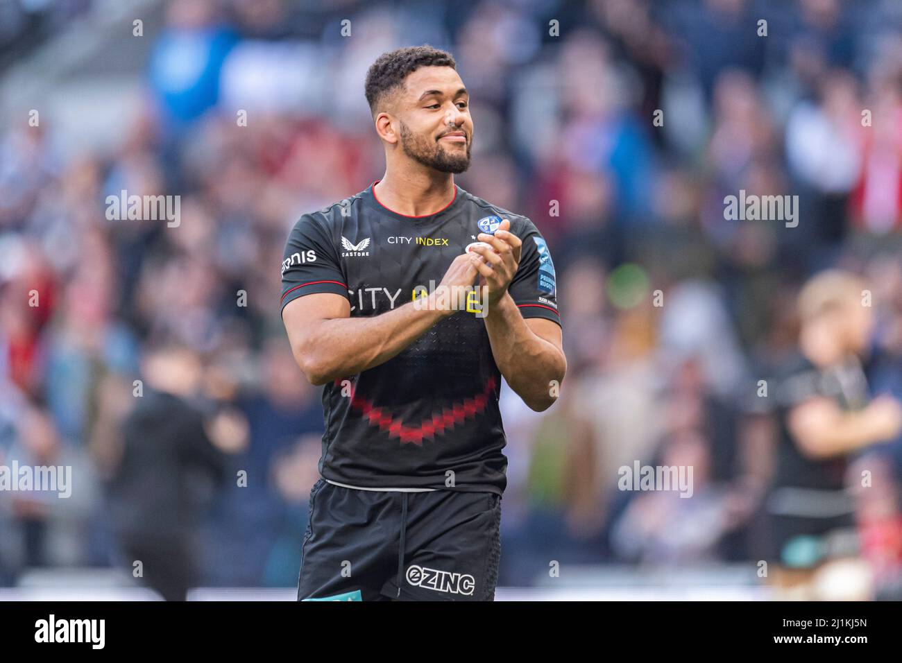 LONDON, UNITED KINGDOM. 26th, Mar 2022. Andy Christie of Saracens ...
