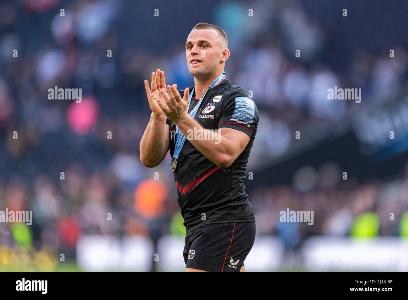 LONDON, UNITED KINGDOM. 26th, Mar 2022. Ben Earl of Saracens during ...