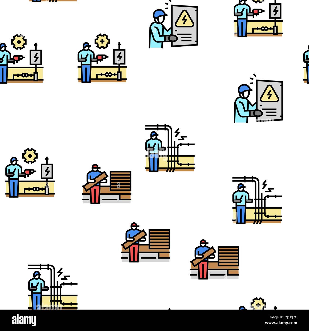 Property Maintenance And Repair Vector Seamless Pattern Stock Vector ...