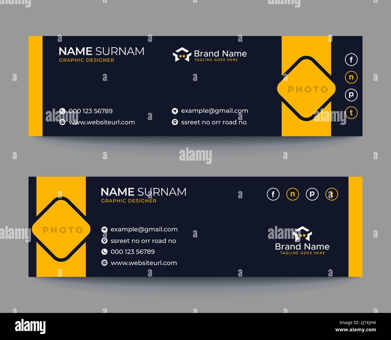 Corporate, Modern and Professional Email Signature. Email footer ...