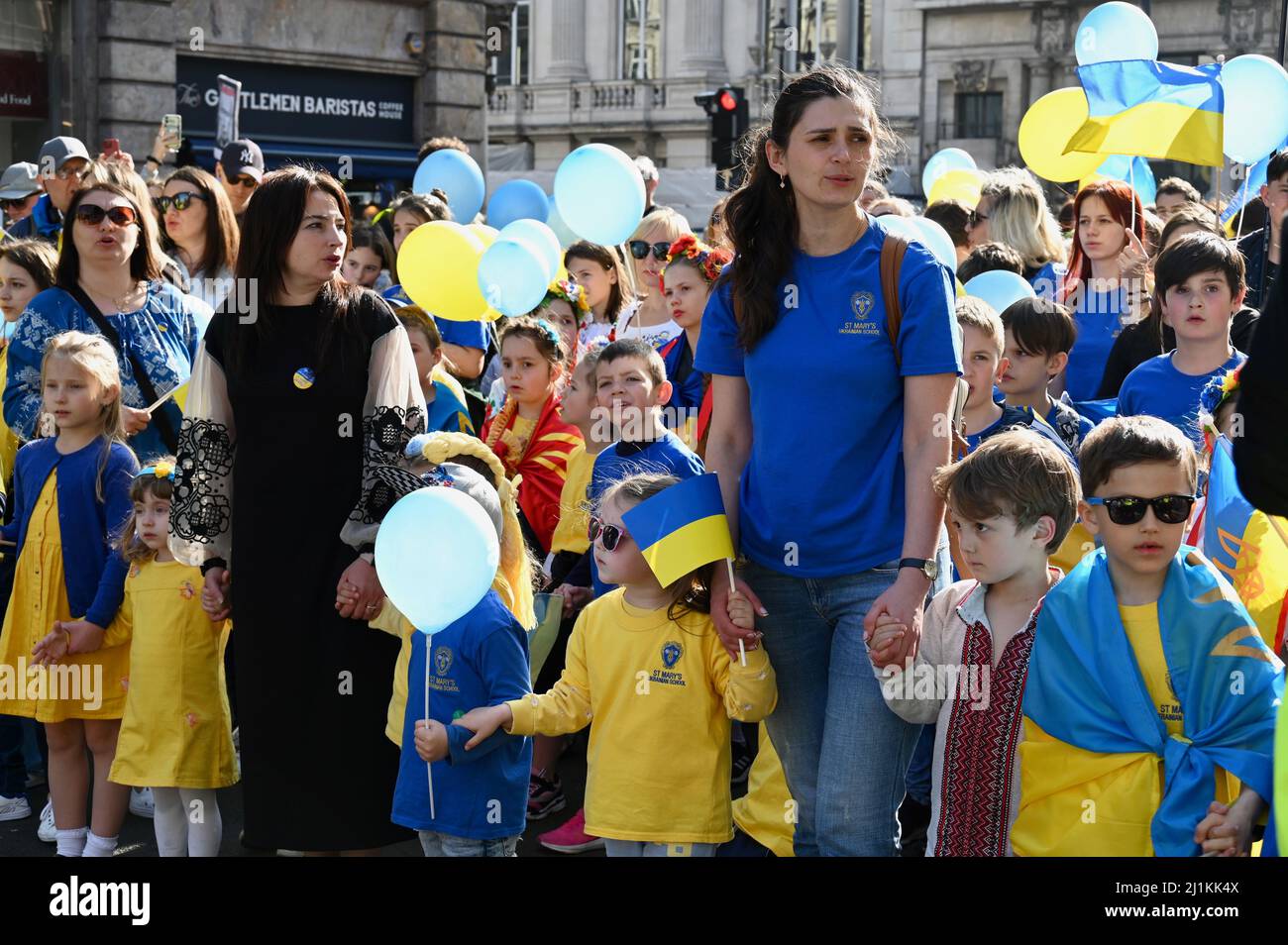 London, UK. London Stands with Ukraine. UK with Ukraine march and rally ...