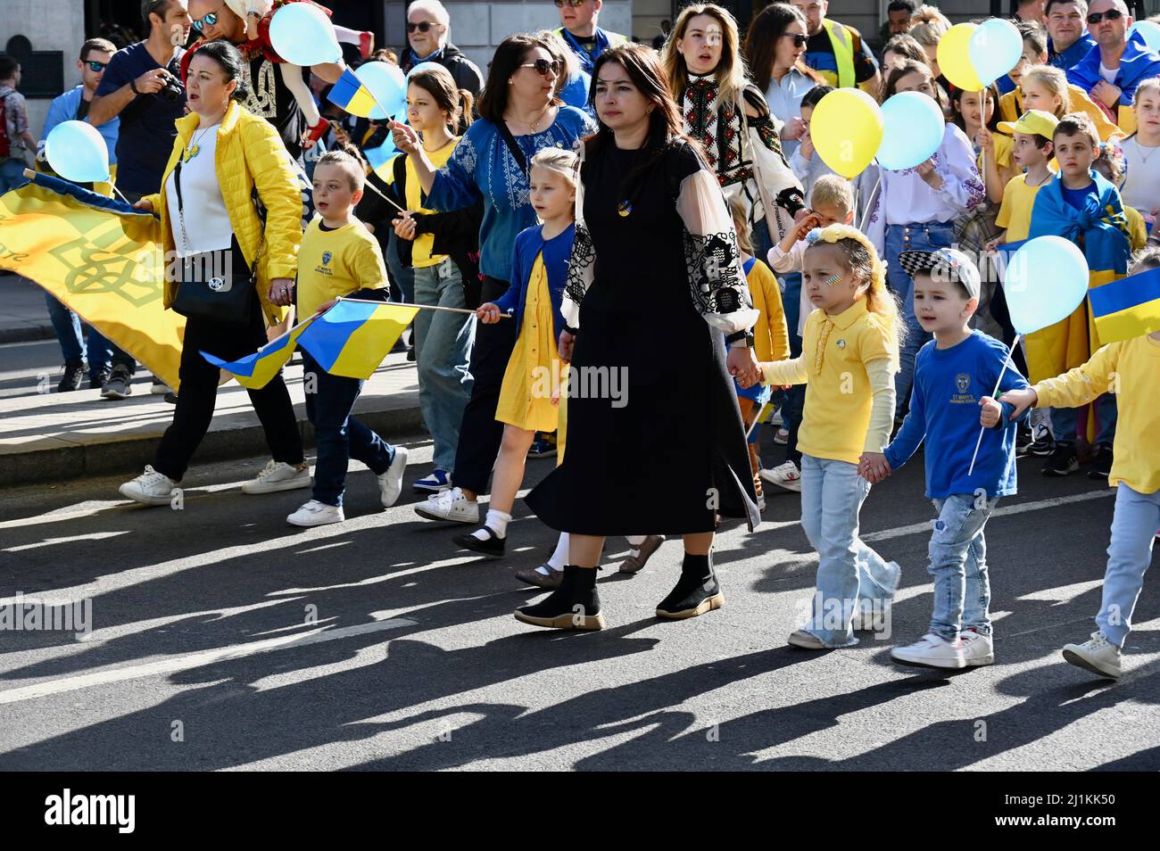 London, UK. London Stands with Ukraine. UK with Ukraine march and rally ...