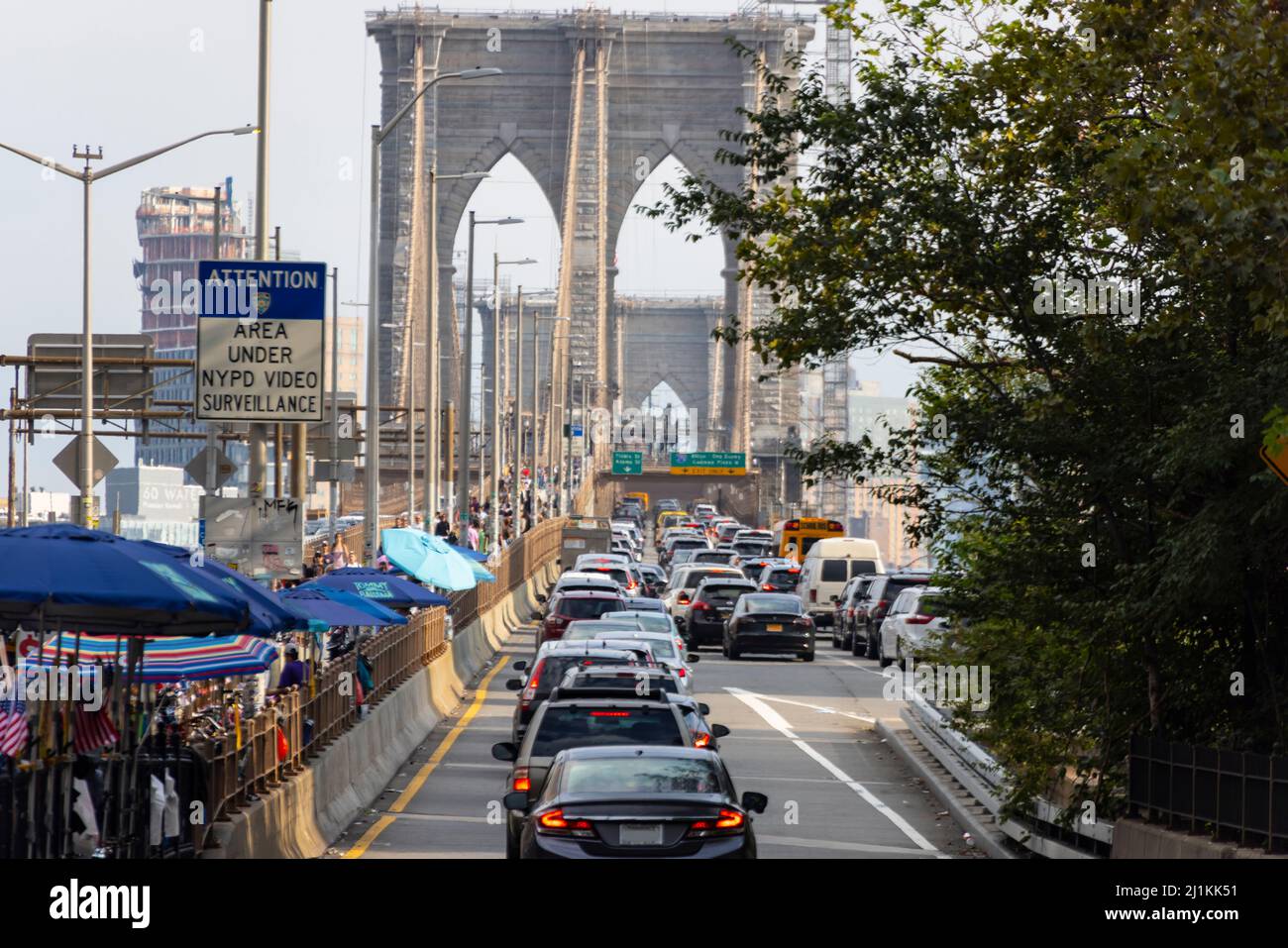 Heavy traffic is back in Brooklyn Bridge during evening commute NYC ...