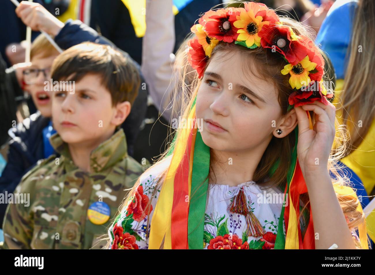 London, UK. London Stands with Ukraine. UK with Ukraine march and rally ...