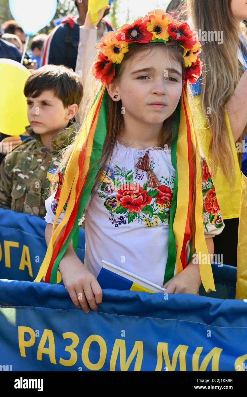 London, UK. London Stands with Ukraine. UK with Ukraine march and rally ...