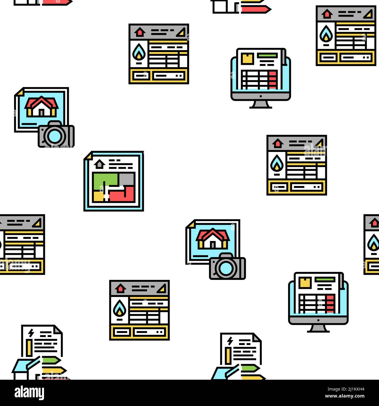 Inventory Analytics And Report Vector Seamless Pattern Stock Vector ...