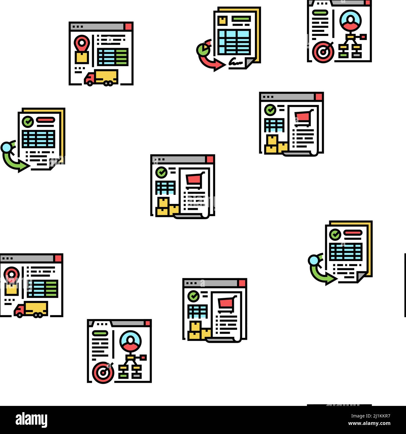 Inventory Analytics And Report Vector Seamless Pattern Stock Vector ...