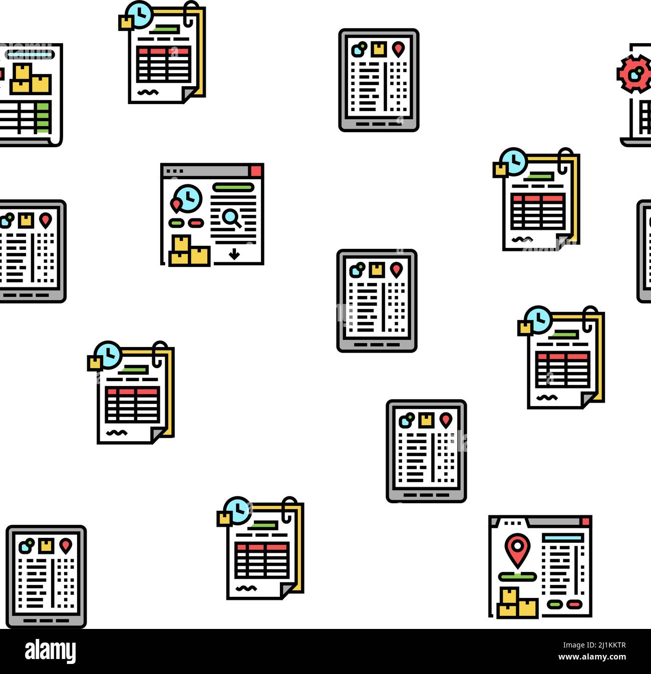 Inventory Analytics And Report Vector Seamless Pattern Stock Vector ...