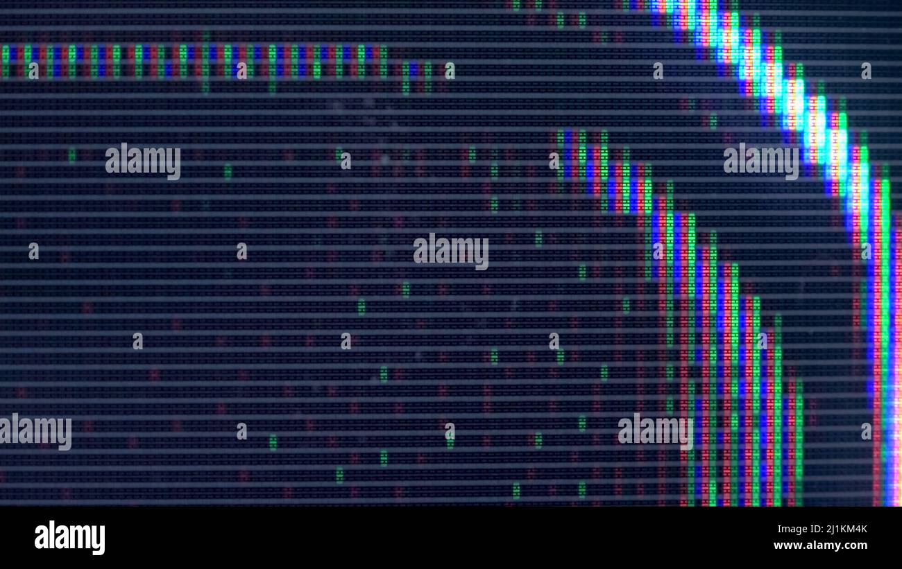 Close up view at a plasma tv while showing television activity Stock ...