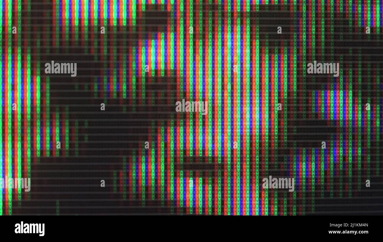 Close up view at a plasma tv while showing television activity Stock ...