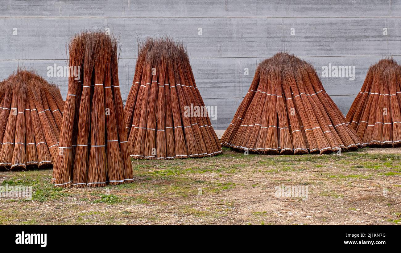 Wicker blocks collected for handicraft work Stock Photo - Alamy