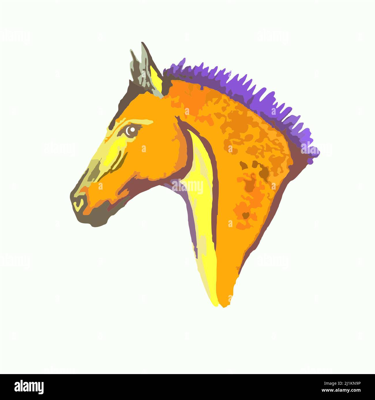 Bright horse head symbol on a light background for fashion trends or ...