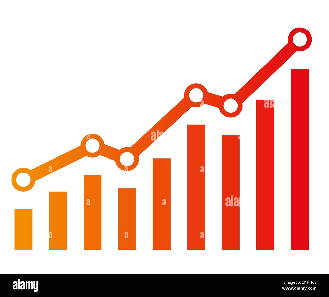Graph with increase report. Diagram with rise and gain progress. Vector ...