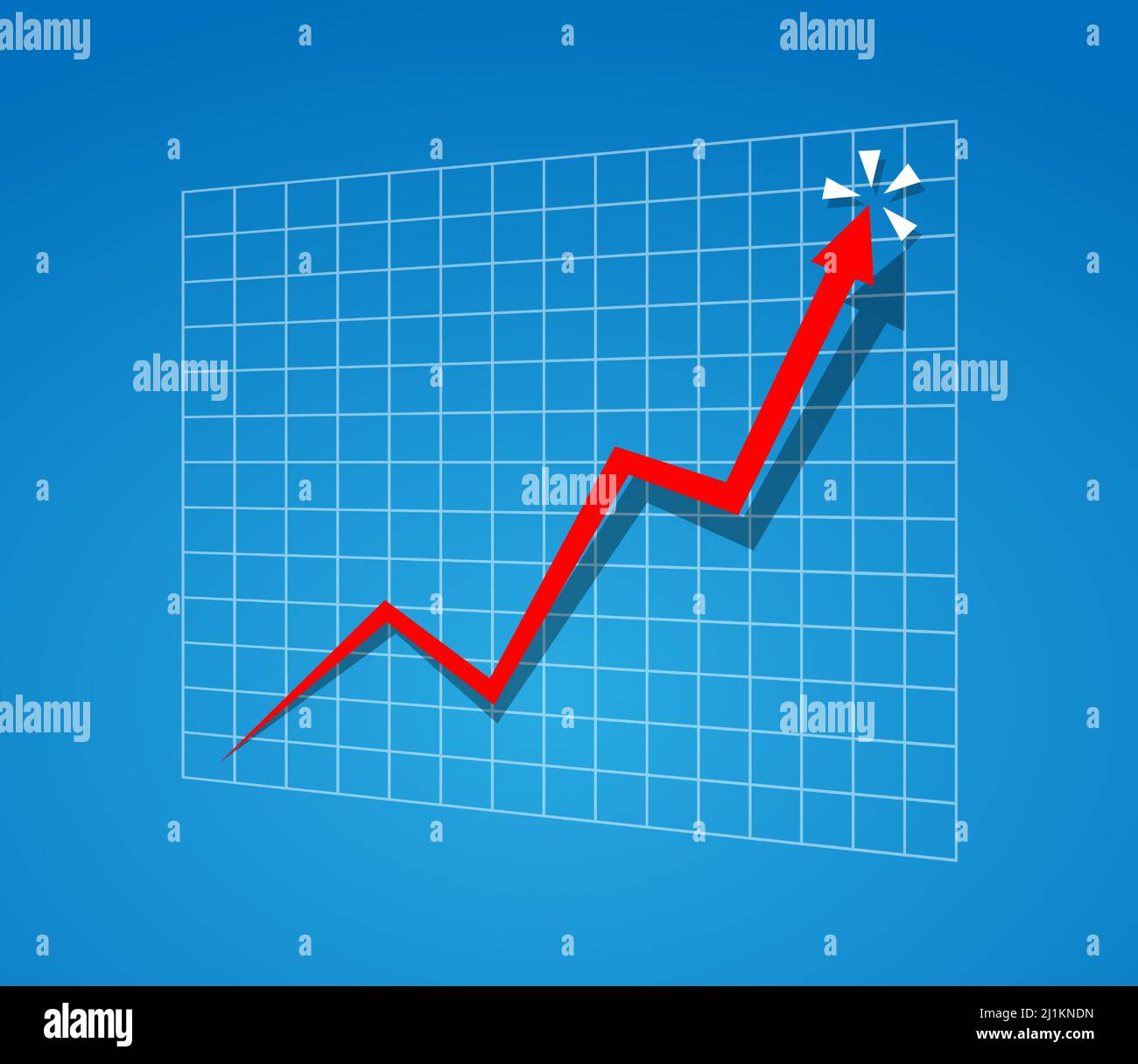 Graph with increase report. Diagram with rise and gain progress. Vector ...