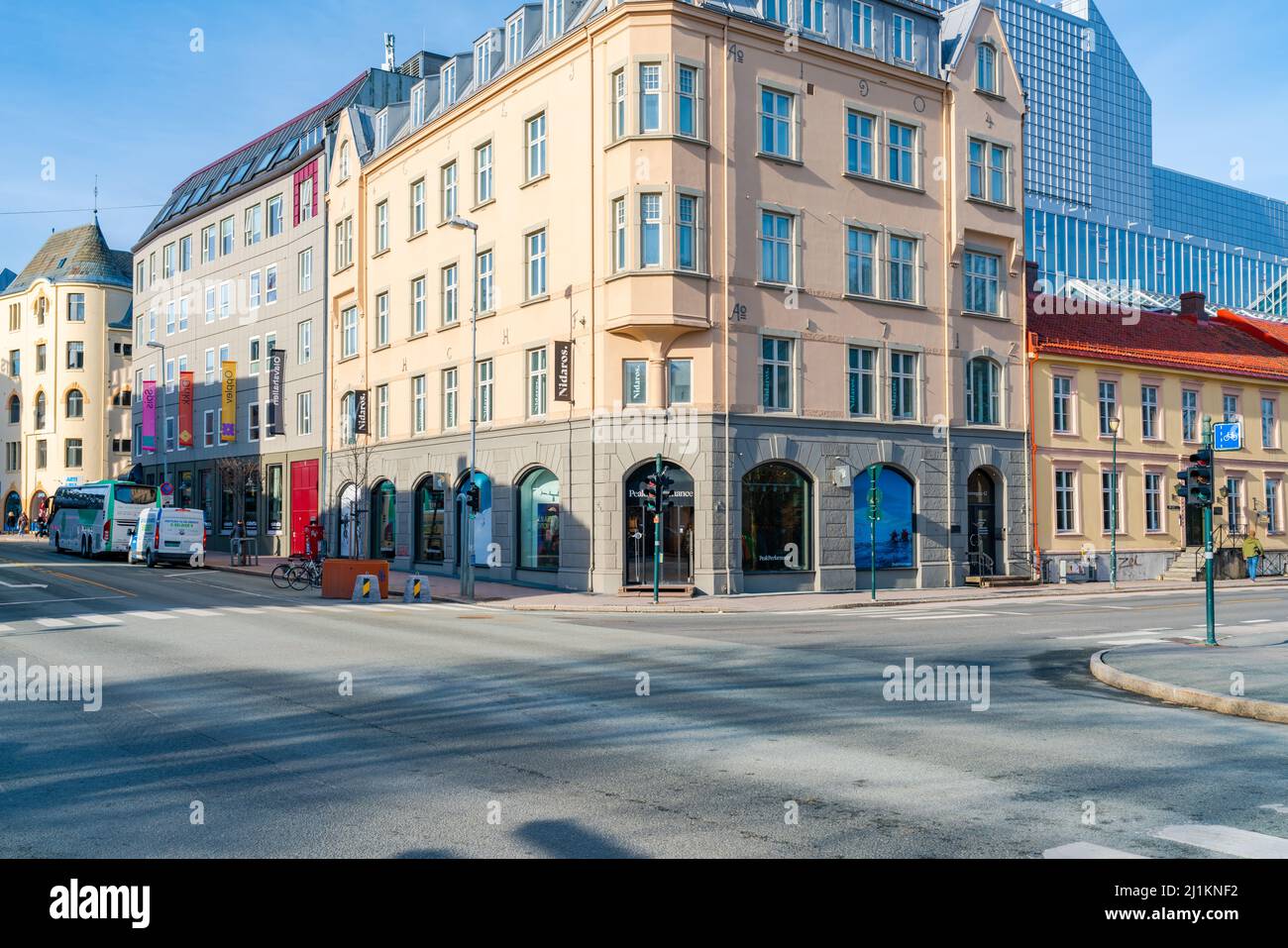 TRONDHEIM, NORWAY - MARCH 08 2022: Street view of Trondheim Stock Photo ...