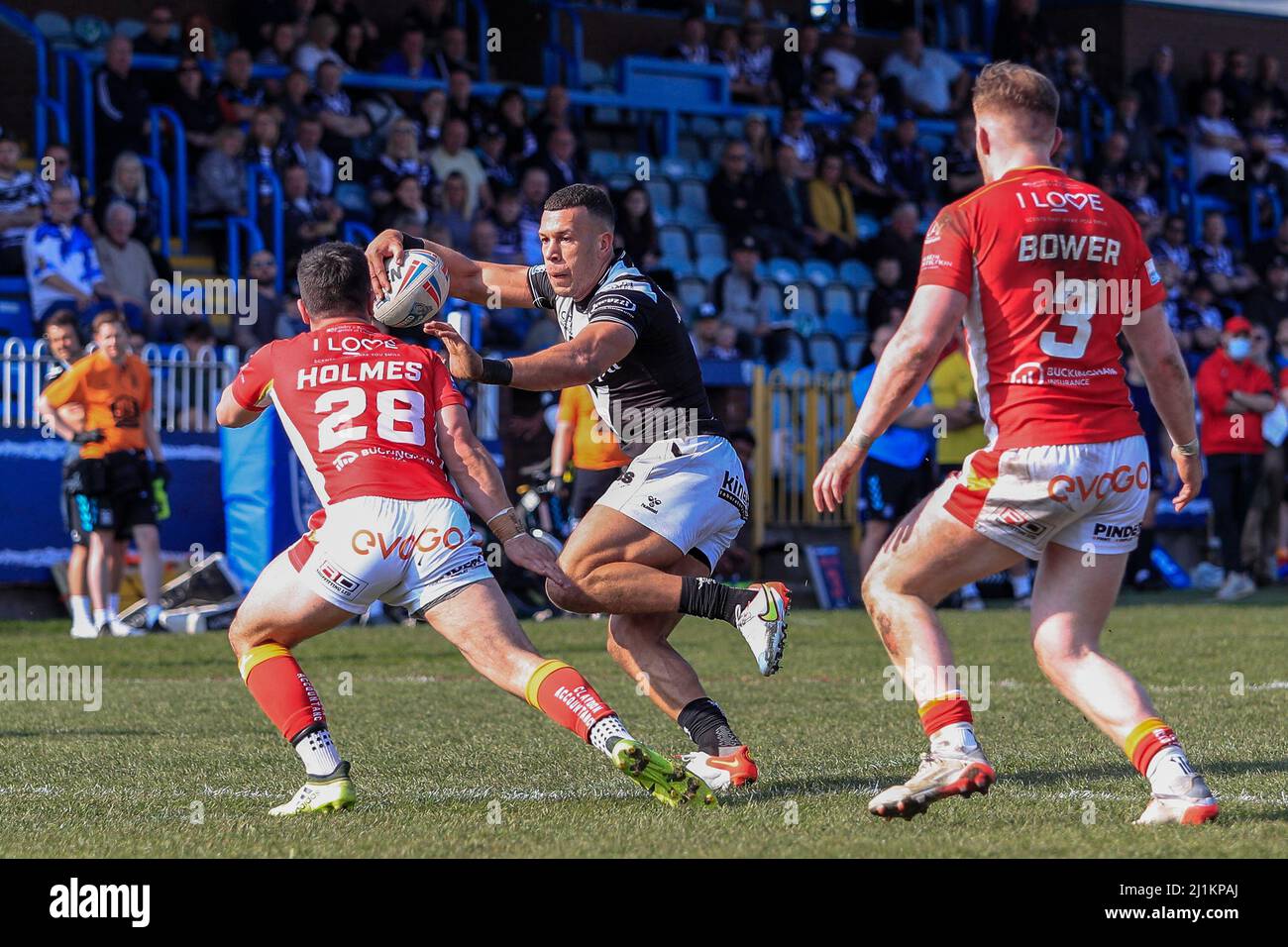 Featherstone, UK. 26th Mar, 2022. Carlos Tuimavave #3 of Hull FC in ...