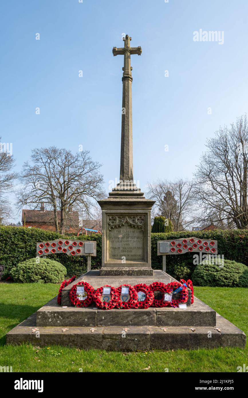 The war memorial in Grayshott village, Hampshire, England, UK Stock ...