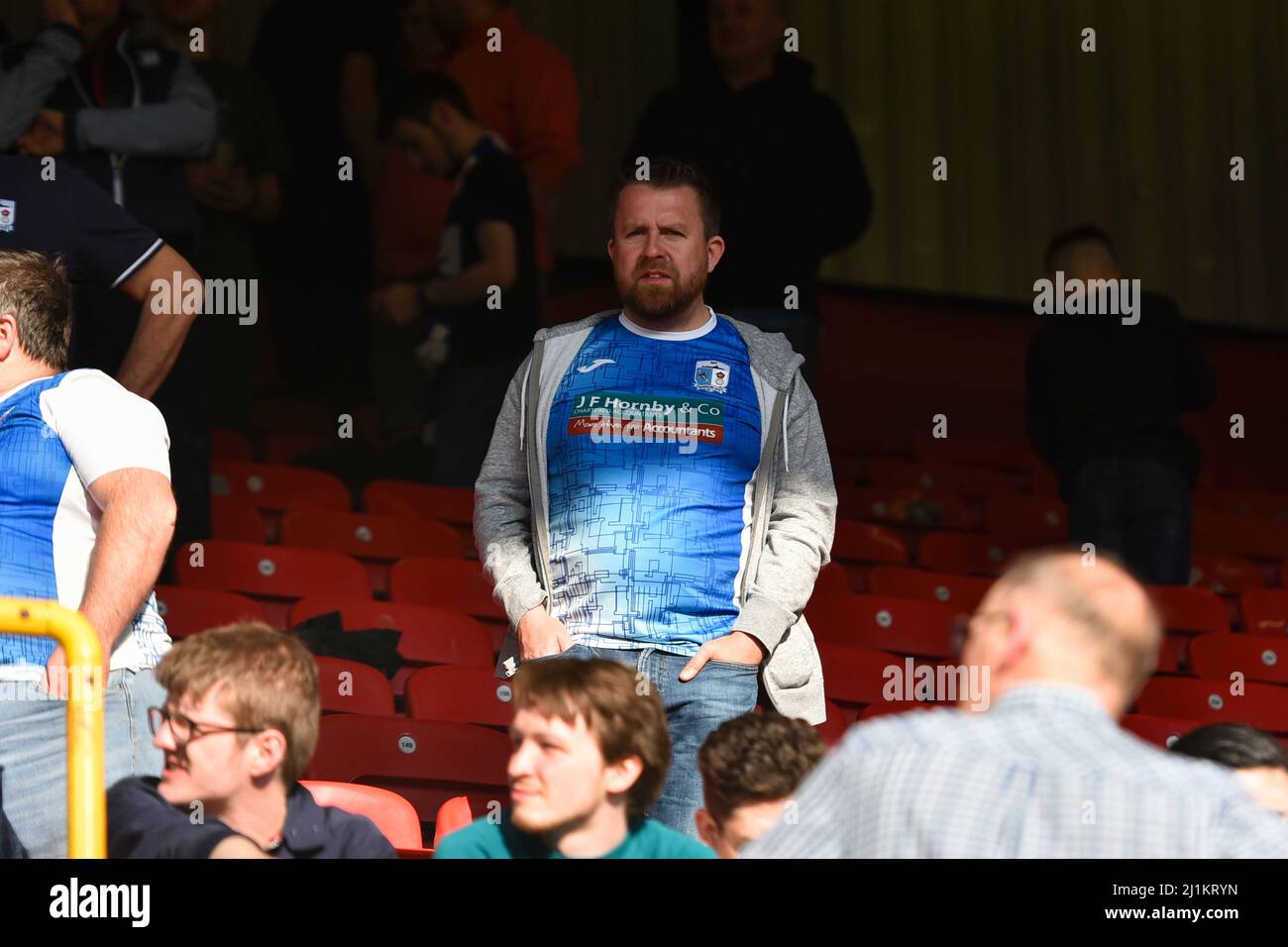 LONDON, UK. MAR 26TH Barrow fans during the Sky Bet League 2 match ...