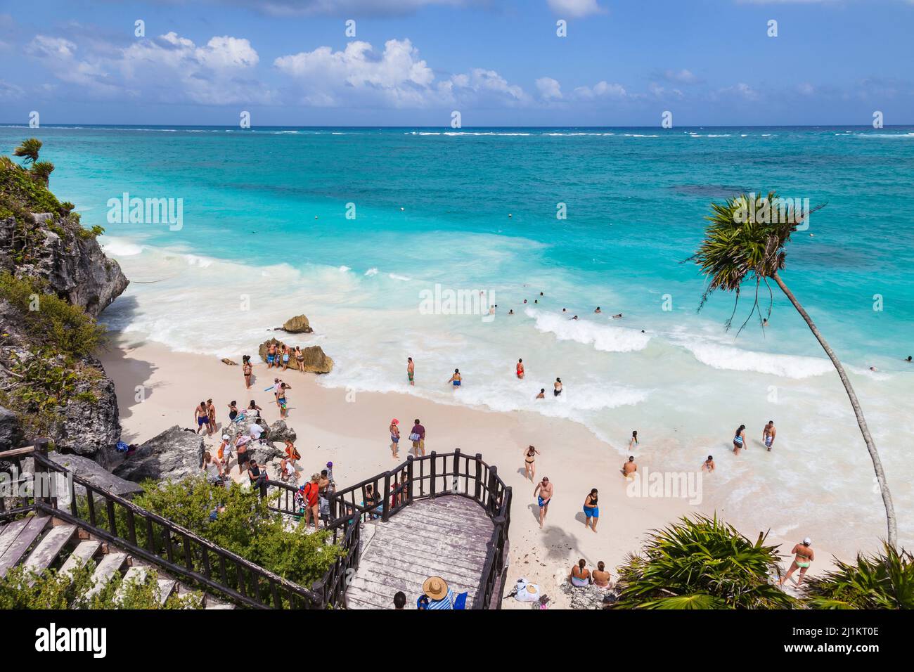 Tourists at Tulum Beach, Riviera Maya, Mexico Stock Photo - Alamy