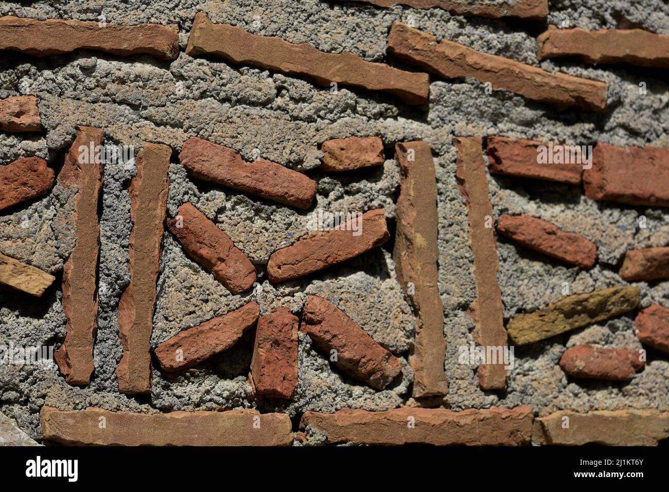 Old stone and brick wall of Aghia Fotini a peculiar Christian church ...