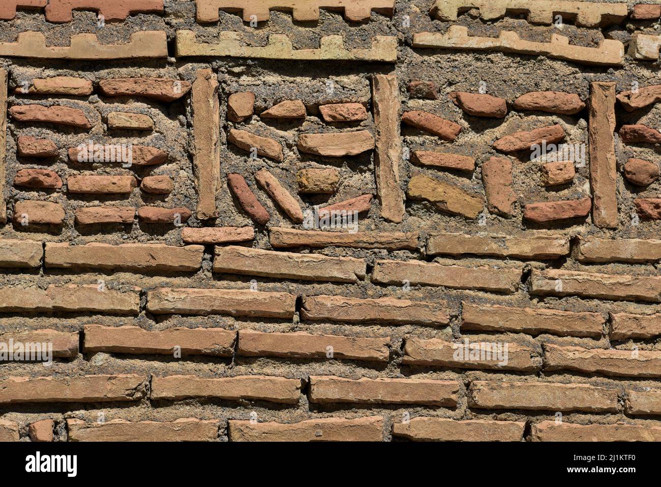 Old stone and brick wall of Aghia Fotini a peculiar Christian church ...