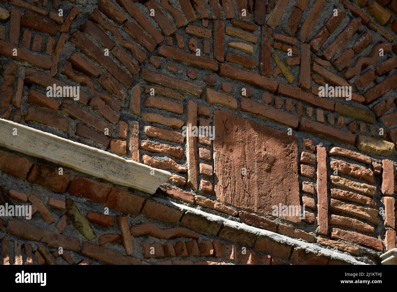 Stone marble and brick wall of Aghia Fotini a peculiar Christian church ...