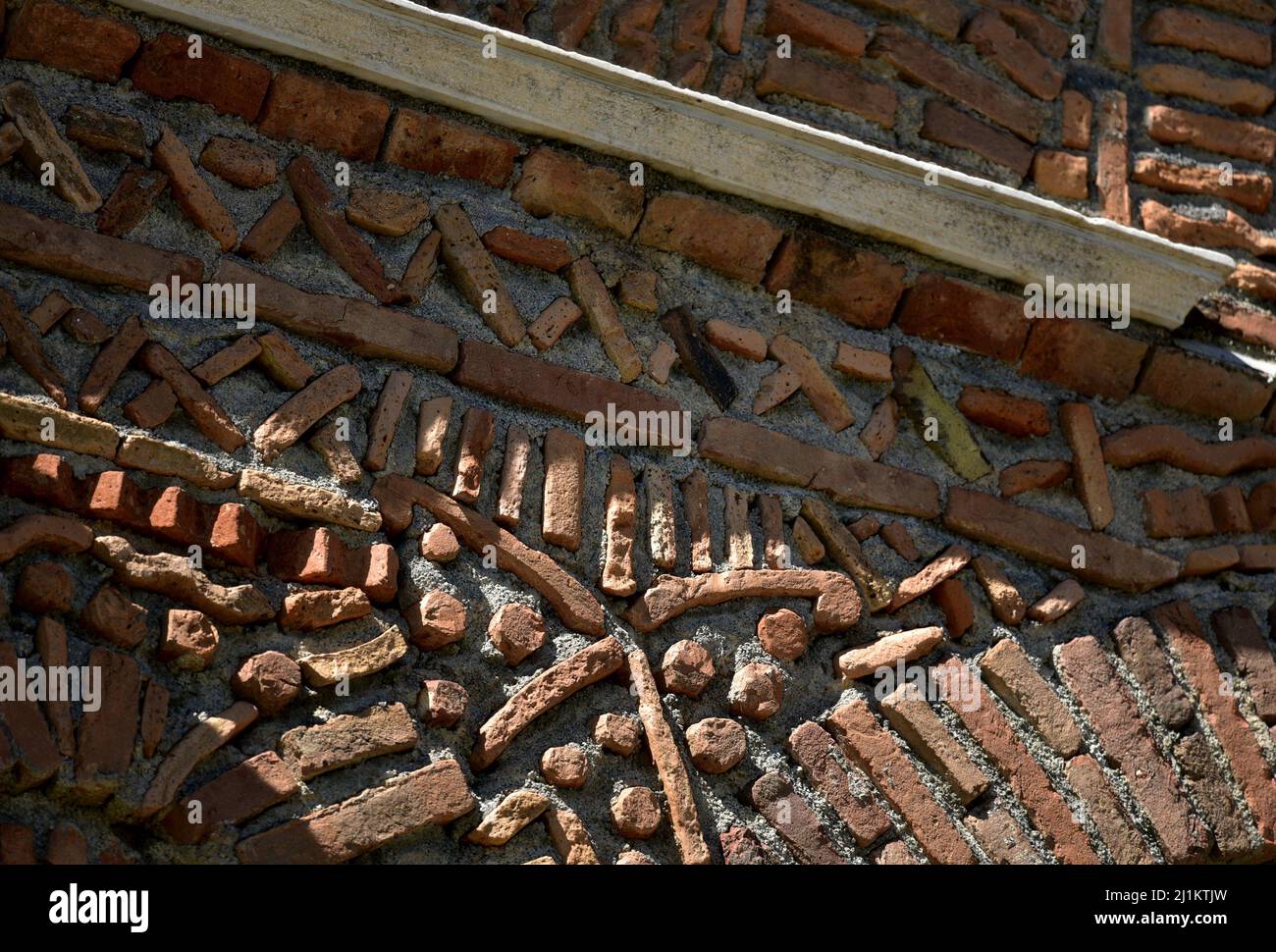Stone marble and brick wall of Aghia Fotini a peculiar Christian church ...