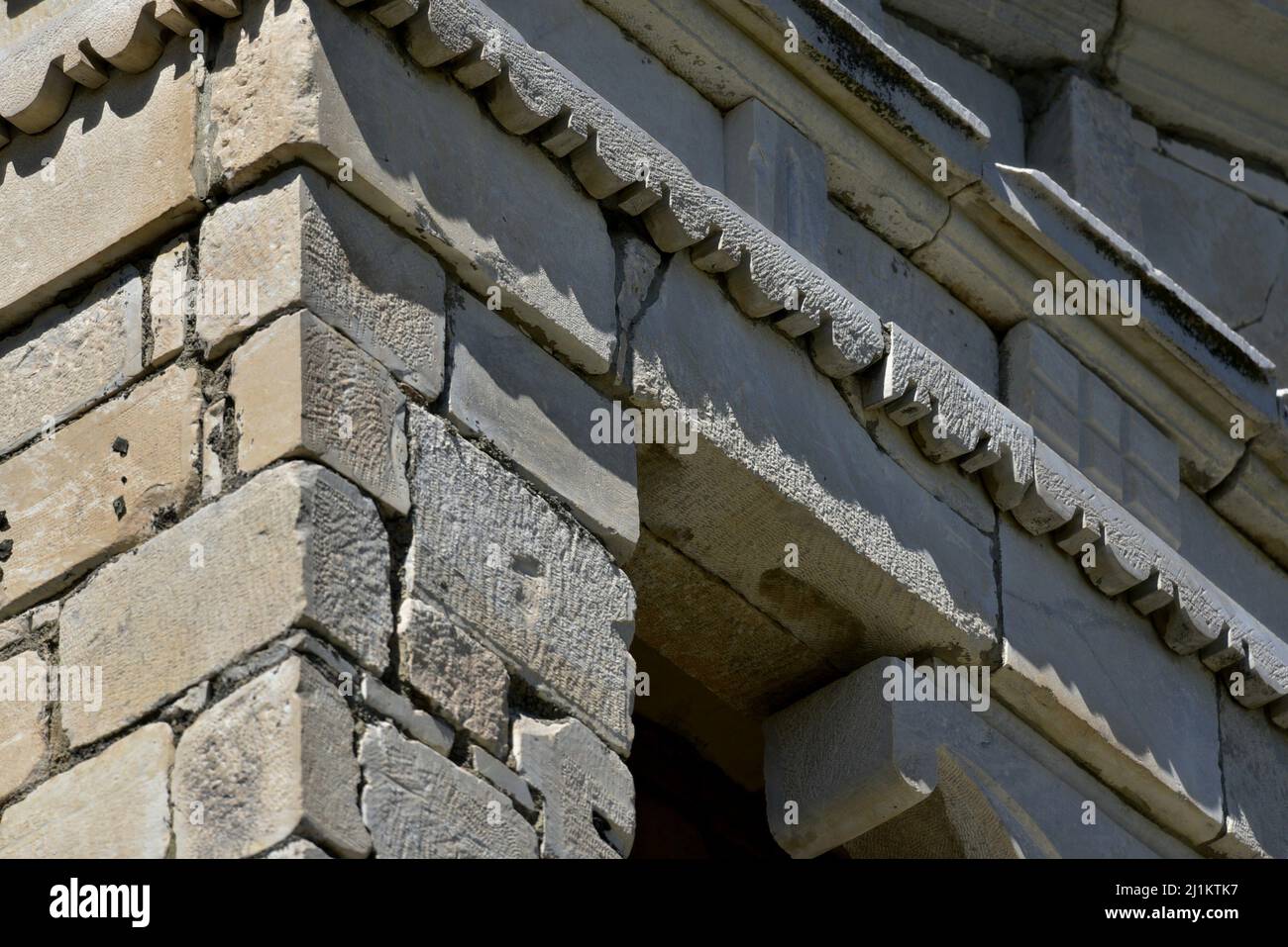 Scenic exterior wall view of Aghia Fotini a peculiar Christian church ...