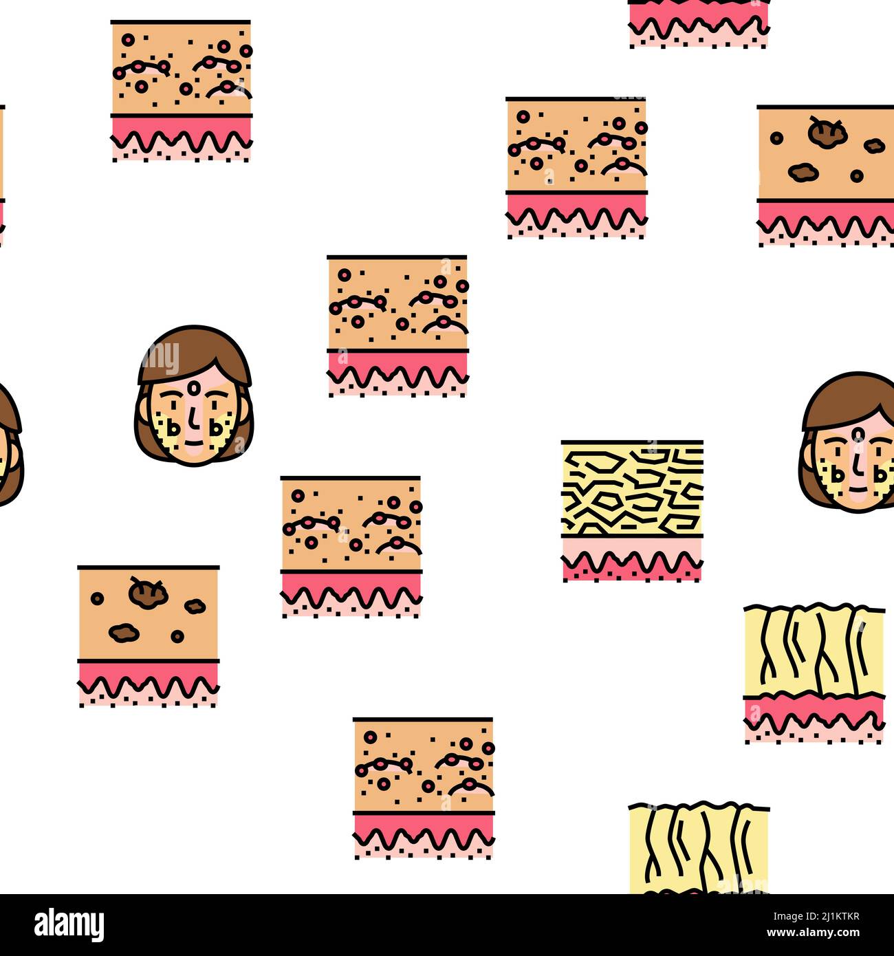 Skin Care Cosmetology And Treat Vector Seamless Pattern Stock Vector ...