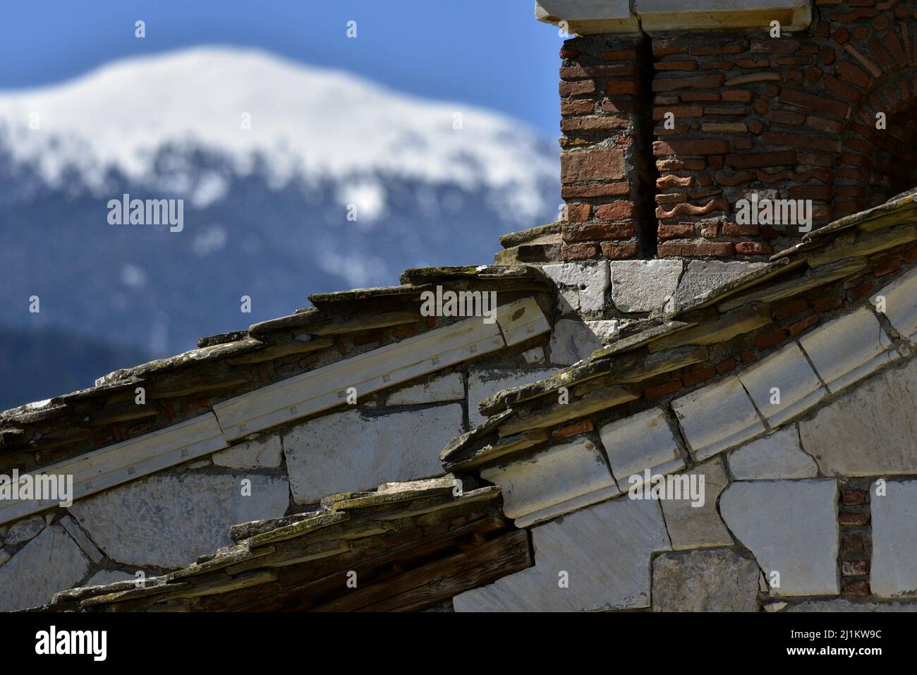 Scenic exterior wall view of Aghia Fotini a peculiar Christian church ...