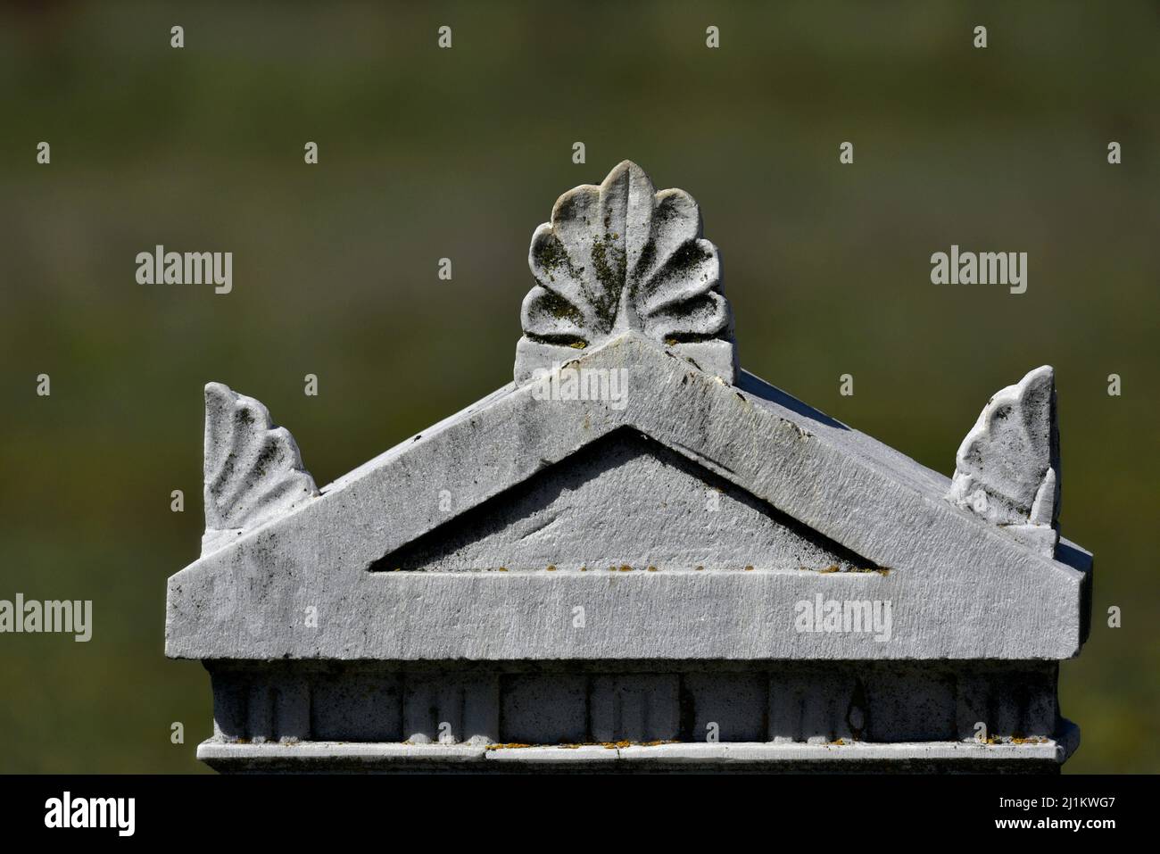 Marble sculpted pediment with antefix decorations of the Temple of ...