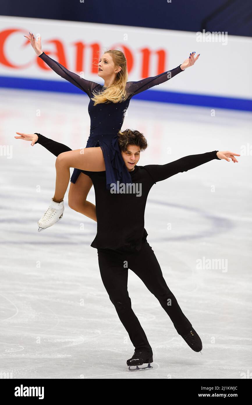 Solene MAZINGUE & Marko Jevgeni GAIDAJENKO (EST), during Ice Dance Free ...