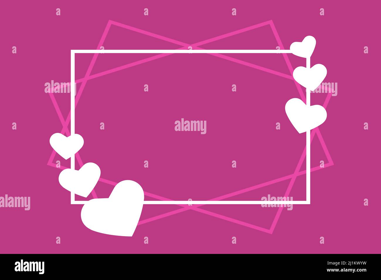 Lilac card with white frame and hearts, Happy Valentines Day or Mothers ...