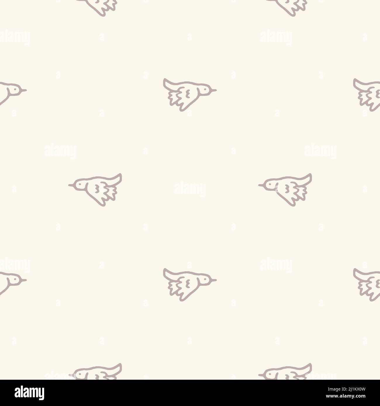 Calm newborn minimal bird seamless pattern. Gender neutral baby nursery ...