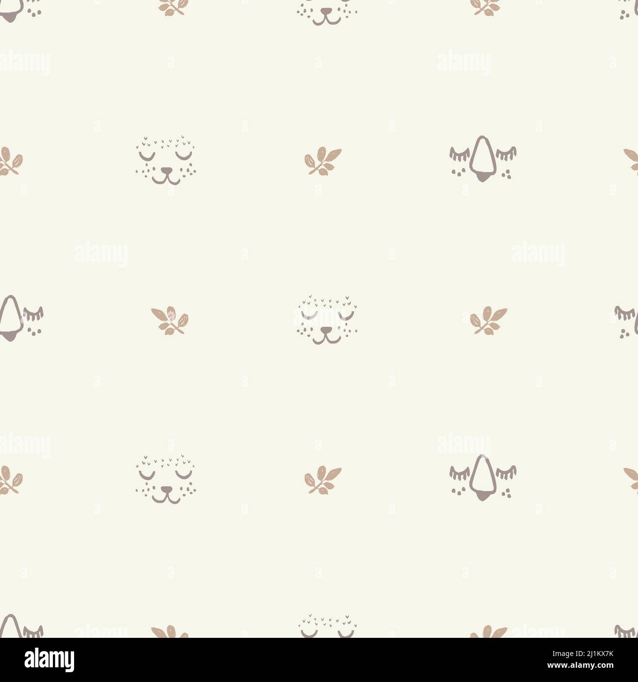 Calm newborn minimal animal seamless pattern. Gender neutral baby ...