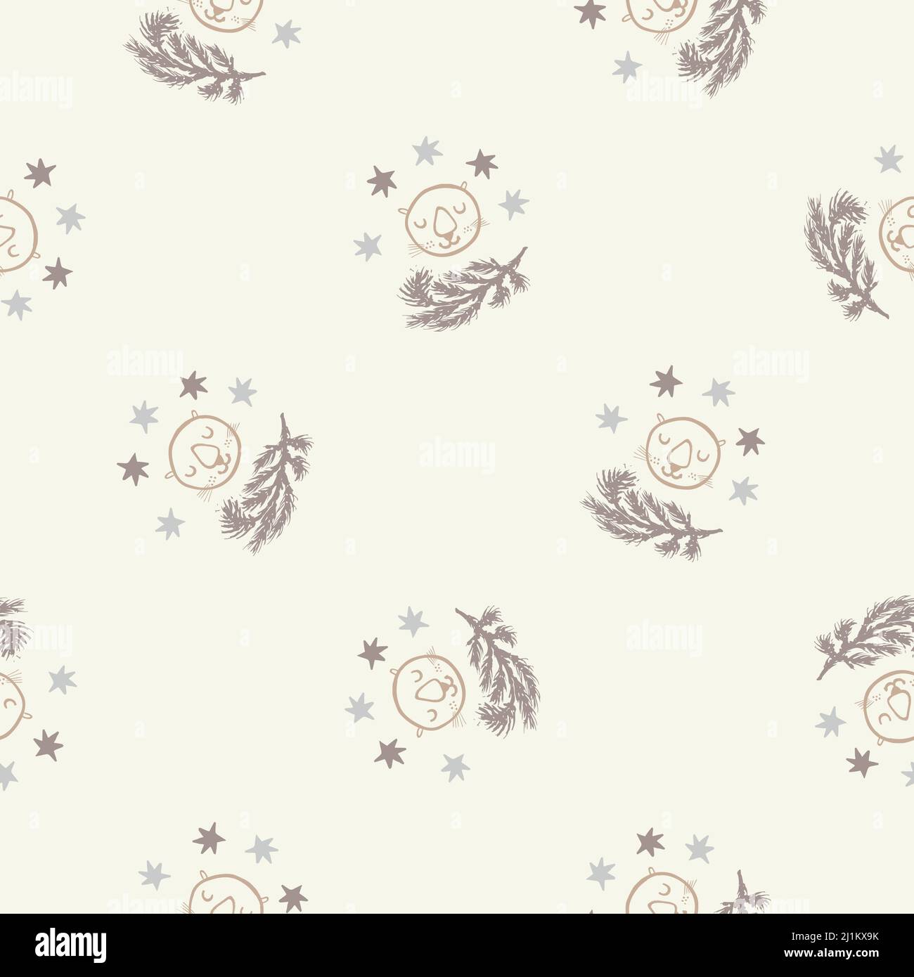 Calm newborn minimal animal seamless pattern. Gender neutral baby ...