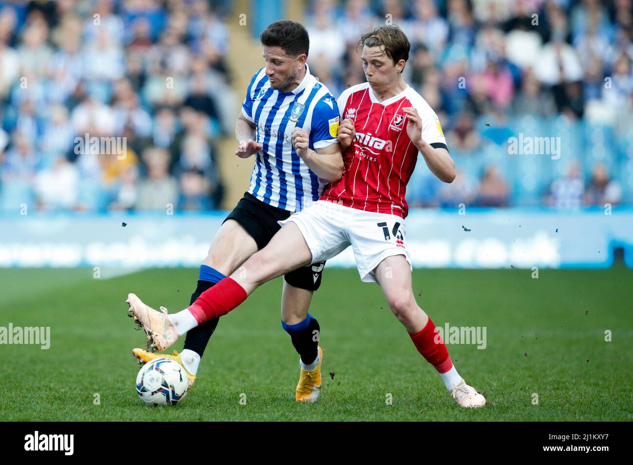 Sam Hutchinson #5 of Sheffield Wednesday and Callum Wright #16 of ...