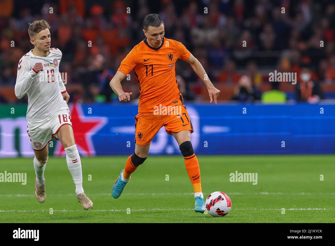 AMSTERDAM, NETHERLANDS - MARCH 26: Jesper Lindstrom of Denmark, Steven ...