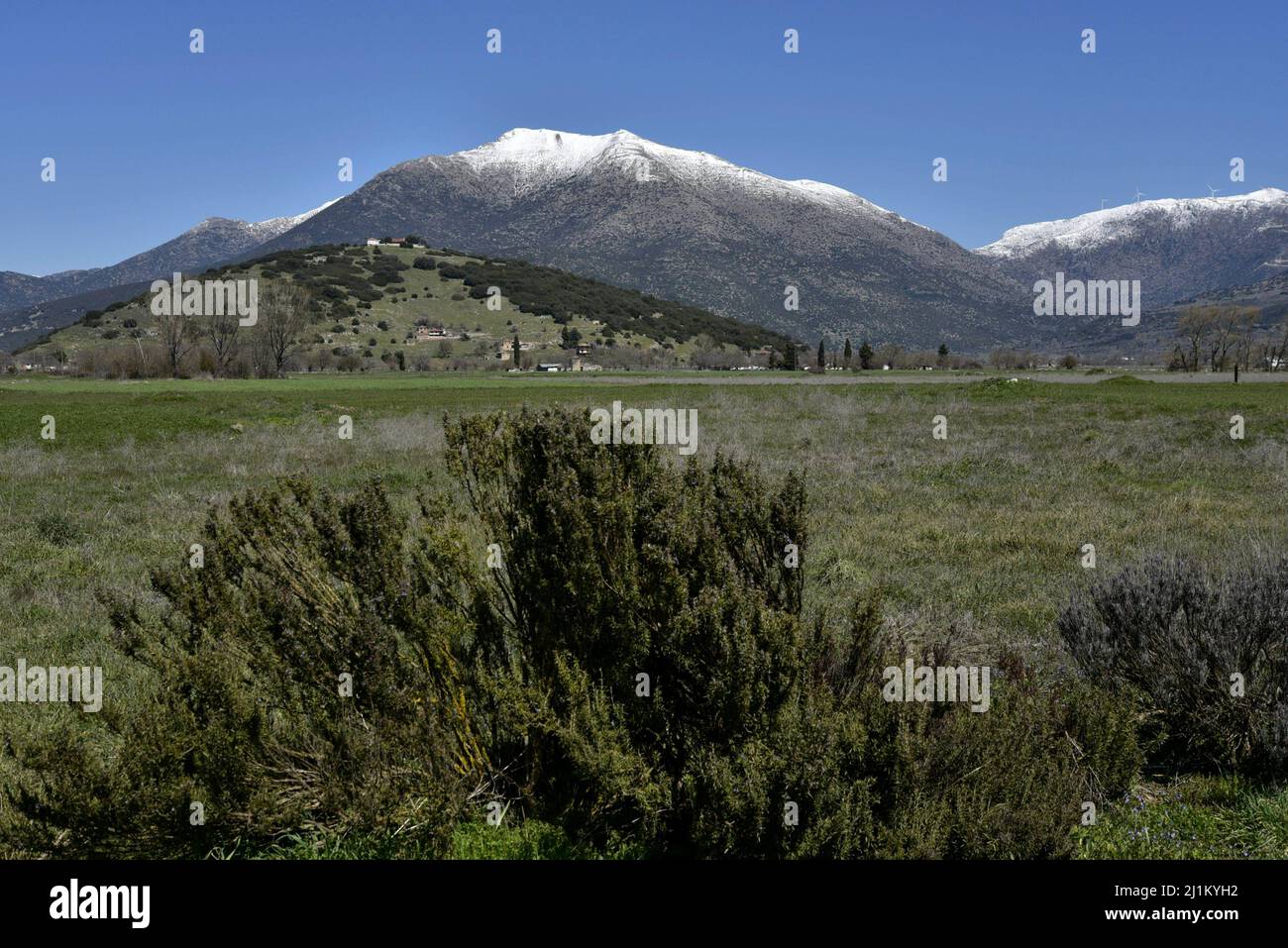 Scenic rural landscape in the countryside of Ancient Mantineia in ...