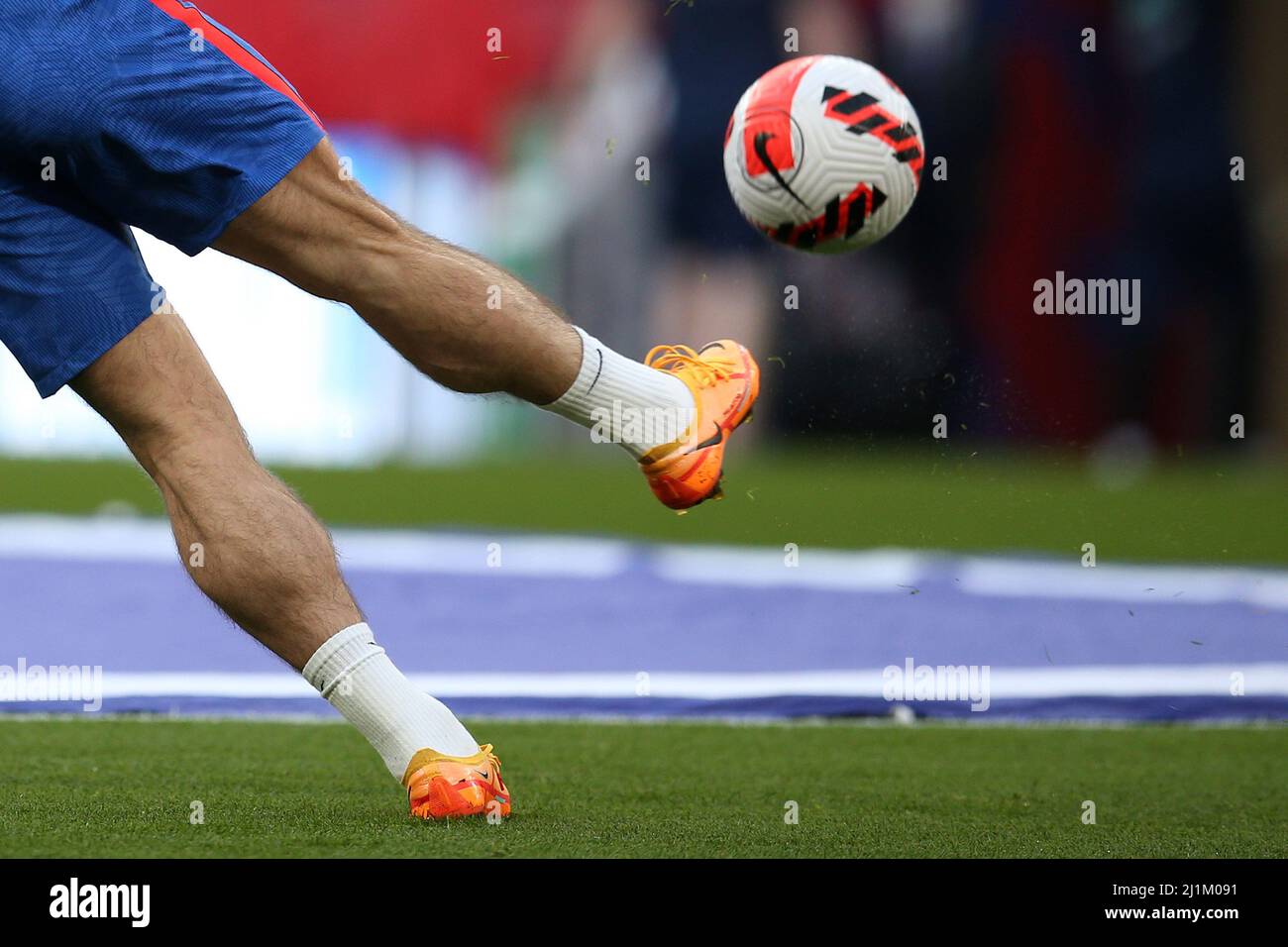 London, UK. 26th Mar, 2022. A close up of legs of Jack Grealish of ...